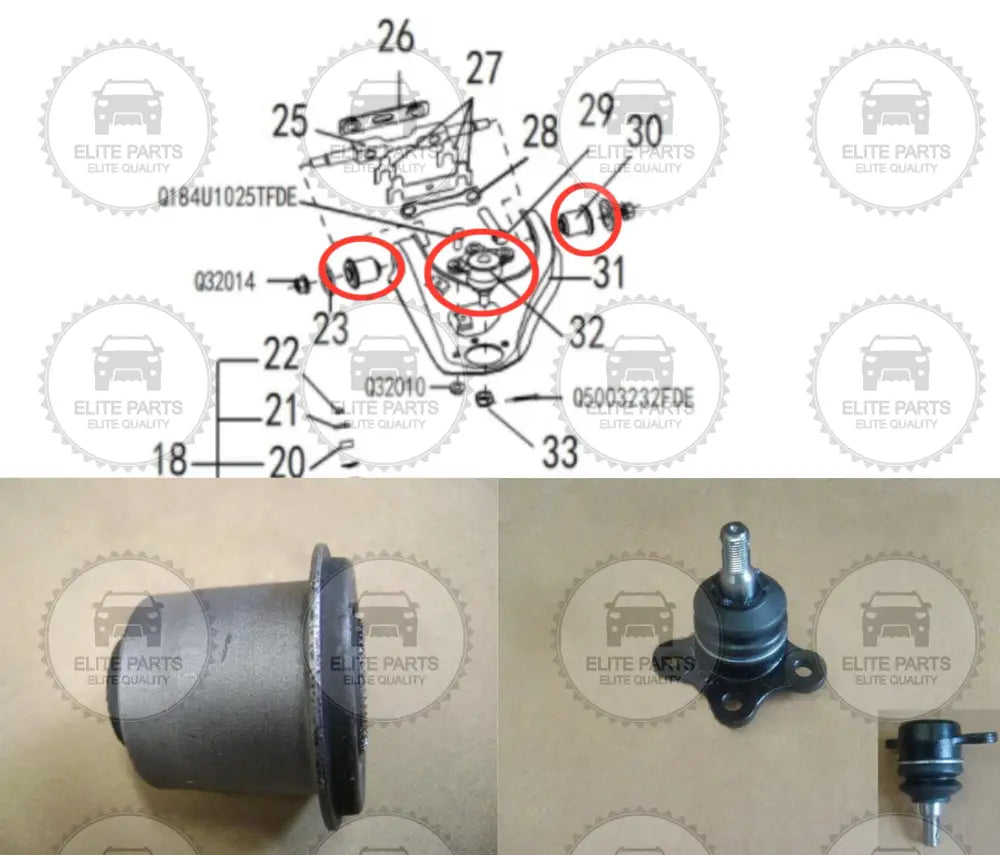 GWM Wingle 5/7 & HAVAL H5 Original Upper Swing Arm Ball Pin And Bushin ...